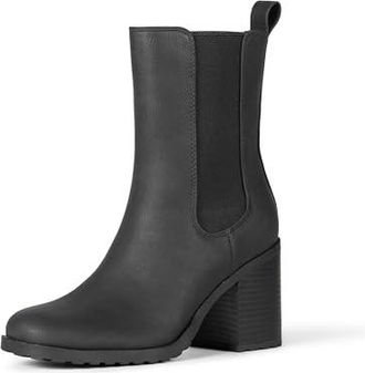 Amazon Essentials Bottes Chelsea à Talons, Hauteur Mi-Mollet Femme, Noir, 35.5 EU