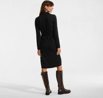 Lands End Wickelkleid aus Baumwolle/Modal-Mix, Damen, Gr&ouml;&szlig;e:40-42 regular, Schwarz, Baumwolle Modal, by Lands End