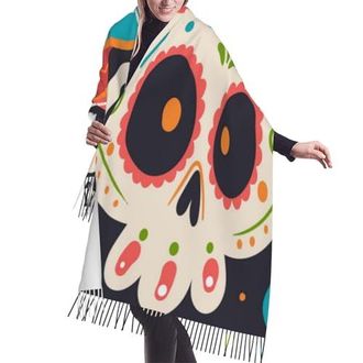 Generic Cr&acirc;ne Mexicain Du Jour Des Morts Femme Scarf Douce Ch&acirc;le &Eacute;l&eacute;gant Etole Pour Cadeau Mariage Automne Hiver