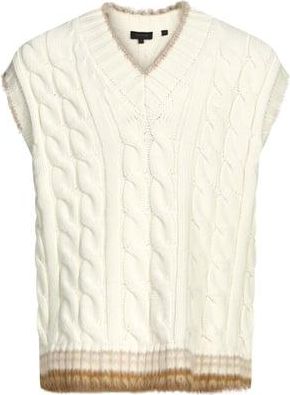 Lacoste Pull sans manches torsad&eacute; en laine