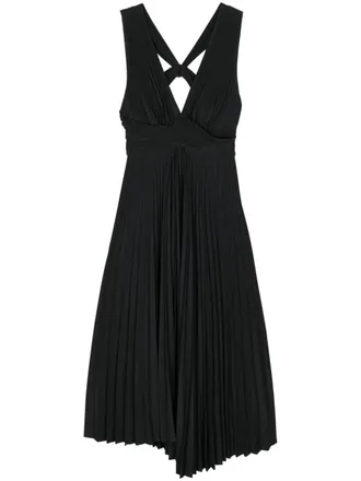 A.L.C. robe mi-longue Everly pliss&eacute;e - Noir