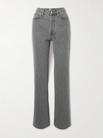 Toteme Hoch Sitzende Jeans Mit Geradem Bein Aus Bio-denim - Grau