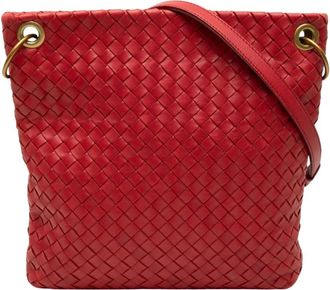 Bottega Veneta Sac bandouli&egrave;re en cuir tress&eacute; doccasion - Femme - Pre-owned - Rouge - Taille: ONE Size