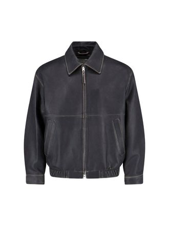 Dunst Lamb Leather Bomber Jacket