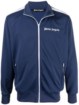Palm Angels Sportjacke mit Logo-Print - Blau