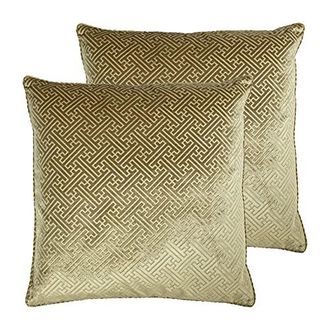Riva Paoletti Florenz Twin Pack Polyester gefüllte Kissen, Gold, 55 x 55cm, 2