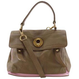 Saint Laurent Pre-owned Muse Two Leather Canvas 2way Bag - Femme - Pre-owned - Brun - Taille: ONE Size