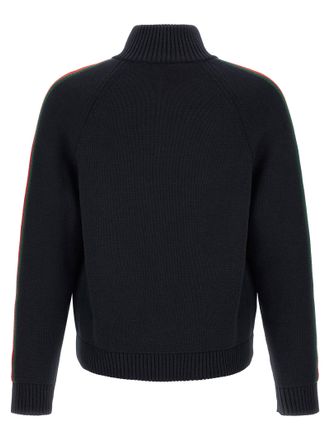 Gucci Web Ribbon-Trimmed Wool Jacket - Black