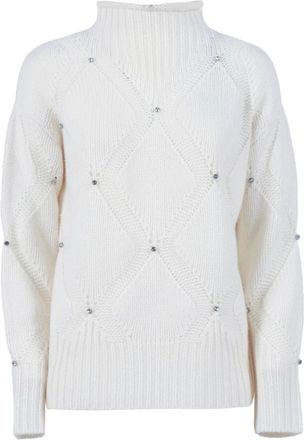KANGRA Femme, Pulls, Blanc, Taille: 36 FR Lupetto Losanghe