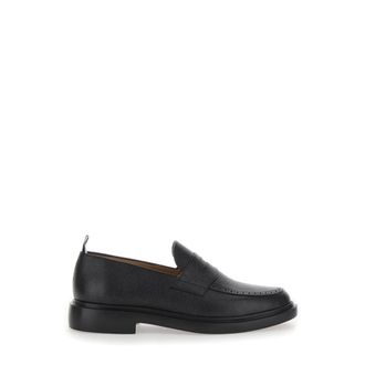 Thom Browne Homme, Chaussures, Noir, Taille: 39 EU Mocassins noirs en cuir &agrave; enfiler