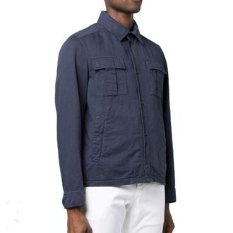 Herno Mens Blue Cotton Coat Clothing
