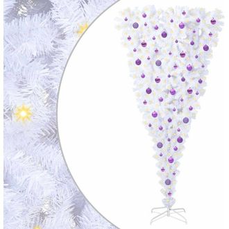 vidaXL K&uuml;nstlicher Weihnachtsbaum Wei&szlig; 210 cm PVC und Stahl vidaXL
