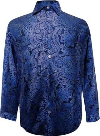 Generic Chemise imprim&eacute;e &agrave; manches longues pour homme, chemise imprim&eacute;e boutonn&eacute;e pour homme, chemises tendance coupe d&eacute;contract&eacute;e, chemise d&eacute;contract&eacute;e confo