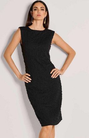 Madeleine Midikleid Elegantes &auml;rmelloses Kleid mit Struktur Strukturqualit&auml;t mit Rundhalsausschnitt, knieumspielende L&auml;nge