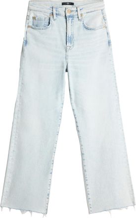 7 For All Mankind Damen Cropped Alexa Maui with Raw Cut Jeans, Light Blue, 31W EU