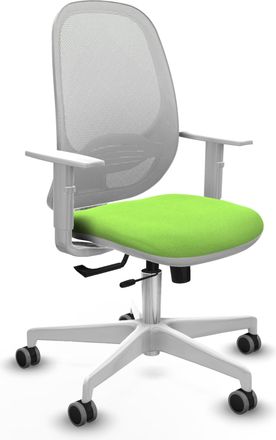 Piqueras y Crespo Gro&szlig;er B&uuml;rostuhl mit wei&szlig;en Armlehnen, h&ouml;henverstellbare Lendenwirbelst&uuml;tze, ausgestattet mit Syncro/Traslack und Schneideschaum, Wei&szlig;/Pistazie