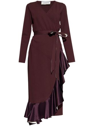 Lanvin robe mi-longue à design portefeuille - Rouge