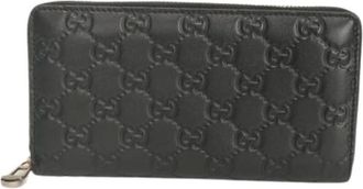 Gucci Portefeuille long en cuir Signature Pre-owned - Femme - Pre-owned - Noir - Taille: ONE Size