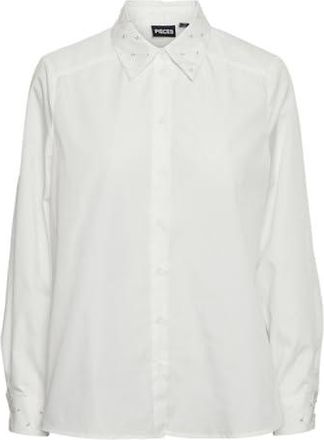 Pieces Pcnaijia Ls T-Shirt Chemisier à Manches Longues, Cloud Dancer, XS Femme