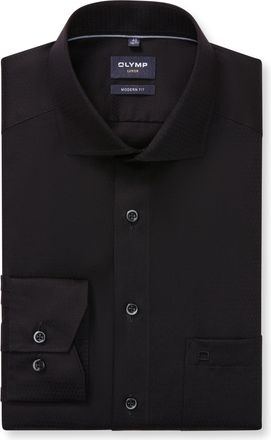 Olymp Herren Oberhemd Langarm Luxor,Jacquard,465 Modern Fit 20,16 Royal Kent,schwarz 68,42