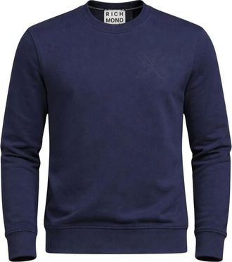 John Richmond Homme, Sweatshirts et sweats &agrave; capuche, Bleu, Taille: M SweaT-shirt &agrave; imprim&eacute; logo