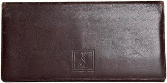 Saint Laurent Portefeuille Pre-owned en cuir grain&eacute; - Femme - Pre-owned - Brun - Taille: ONE Size