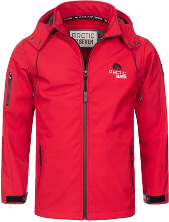 Arctic Seven Herren Softshell Jacke Funktionsjacke Outdoor Regenjacke Atmungsaktiv Fleece Innenfutter AS087 [AS-087-Rot-Gr.5XL]