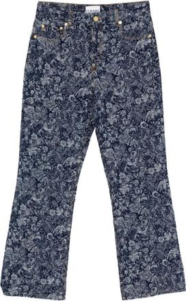 Ganni Femme, Pantalons, Bleu, Taille: W28 Pantalon en coton