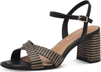 Tamaris Femme Damen 1-28320-44 Sandale à Talon, Noir Comb, 36 EU