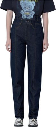 Ganni Slub Denim Fold Jeans - - Jeans - Damen - Blau - W27