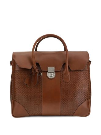 Brunello Cucinelli sac cabas &agrave; design tiss&eacute; - C9186 Cognac
