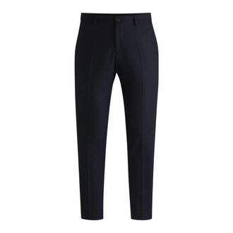 HUGO BOSS Pantalon en Flanelle Stretch Coupe Slim - Homme - Pantalons - Bleu - Taille: 5XL