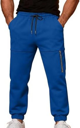 Generico Pantalon long de surv&ecirc;tement pour homme, pantalon de jogging avec poches et taille &eacute;lastique avec cordon de serrage pantalon de pirate m&eacute;di&eacute;val, panta