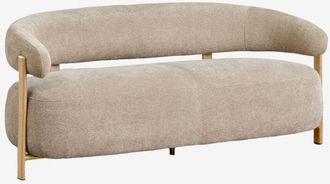 Sklum 2-Sitzer-Sofa aus Chenille-Stoff und Eisen Jolie Braun Naturholz