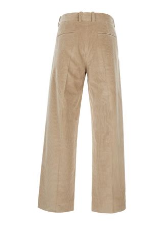 Dr&ocirc;le de Monsieur Mens Corduroy Trousers Beige Cotton
