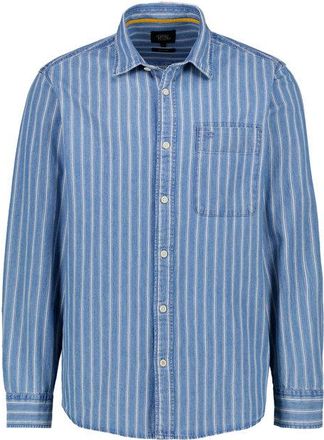Camel Active Herren Hemd blau Baumwolle gestreift