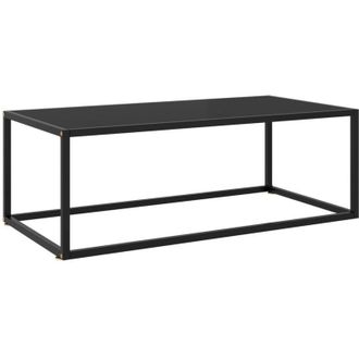 vidaXL Vidaxl - Couchtisch Schwarz mit Schwarzem Glas 100x50x35 cm