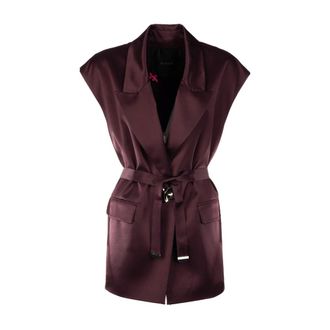 Pinko Pinko, Femme, Vestes, Rouge, Taille: 38 FR Veste sans manches en satin