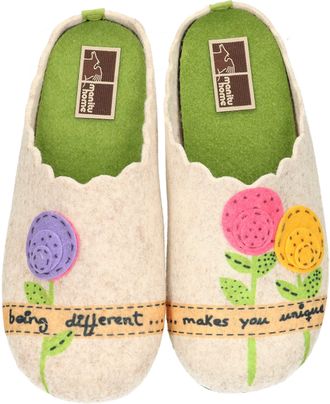 Manitu Home Damen 320101-08 Hausschuh, Beige, 37 EU