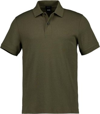 HUGO BOSS Herren Polo-Shirt gr&uuml;n Baumwoll-Piqu&eacute;