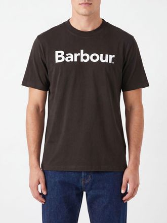 Barbour T-shirt &agrave; col rond en coton avec logo imprim&eacute; sur le devant