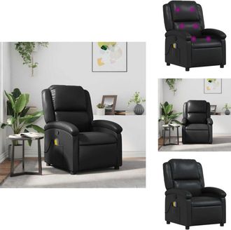 vidaXL Massagesessel Schwarz Kunstleder - Massage Stuhl - Relaxsessel - TV-Sessel - Ecksofa - Wohnzimmersofa