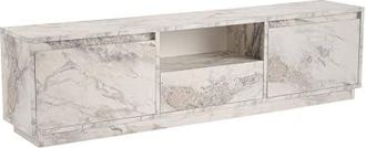 Dmora TV-Standschrank Lovere 160x29,5x42 cm Wei&szlig;: 1 Ablage, 4 F&auml;cher