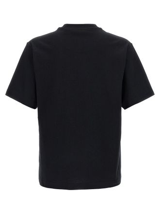 Burberry Logo-Embroidered Check T-Shirt - Black