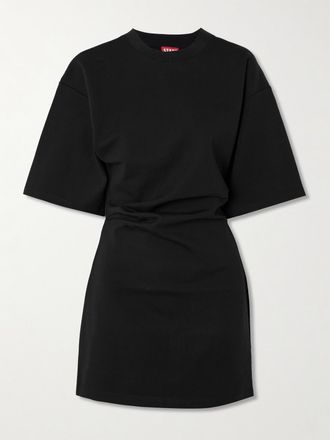 Staud Truman Minikleid Aus Stretch-jersey Mit Raffungen - Schwarz
