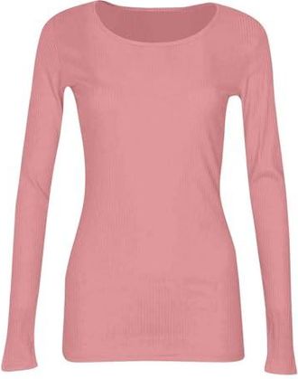 Generic T-shirts pour femme - Hauts dautomne à manches longues - Légers - Col rond - Col rond - Vêtements de voyage tendance - Col haut - Chemisier à manches 