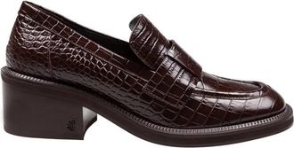 Jimmy Choo London Tylor Loafer In Crocodile Print Leather - Gr. 37,5 (EU) - in Schwarz