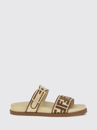 Fendi Feel flache Sandalen aus Raffia mit FF-Monogramm-Motiv und Riemen von