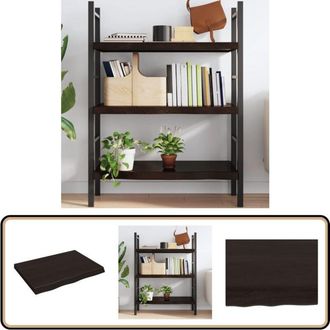 vidaXL Vidaxl - Wandregal Dunkelbraun 80x60x(2-6) cm Massivholz Eiche Behandelt - Wandregal - Eichendielen - Holzmöbel - Rustikal - Wohnraum Dekoration