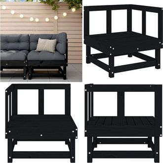 vidaXL Canap&eacute; dangle de jardin noir bois de pin massif - Canap&eacute; Dangle - Canap&eacute; Ext&eacute;rieur - Mobilier De Jardin - Meubles De Jardin - Bois De Pin - Home &